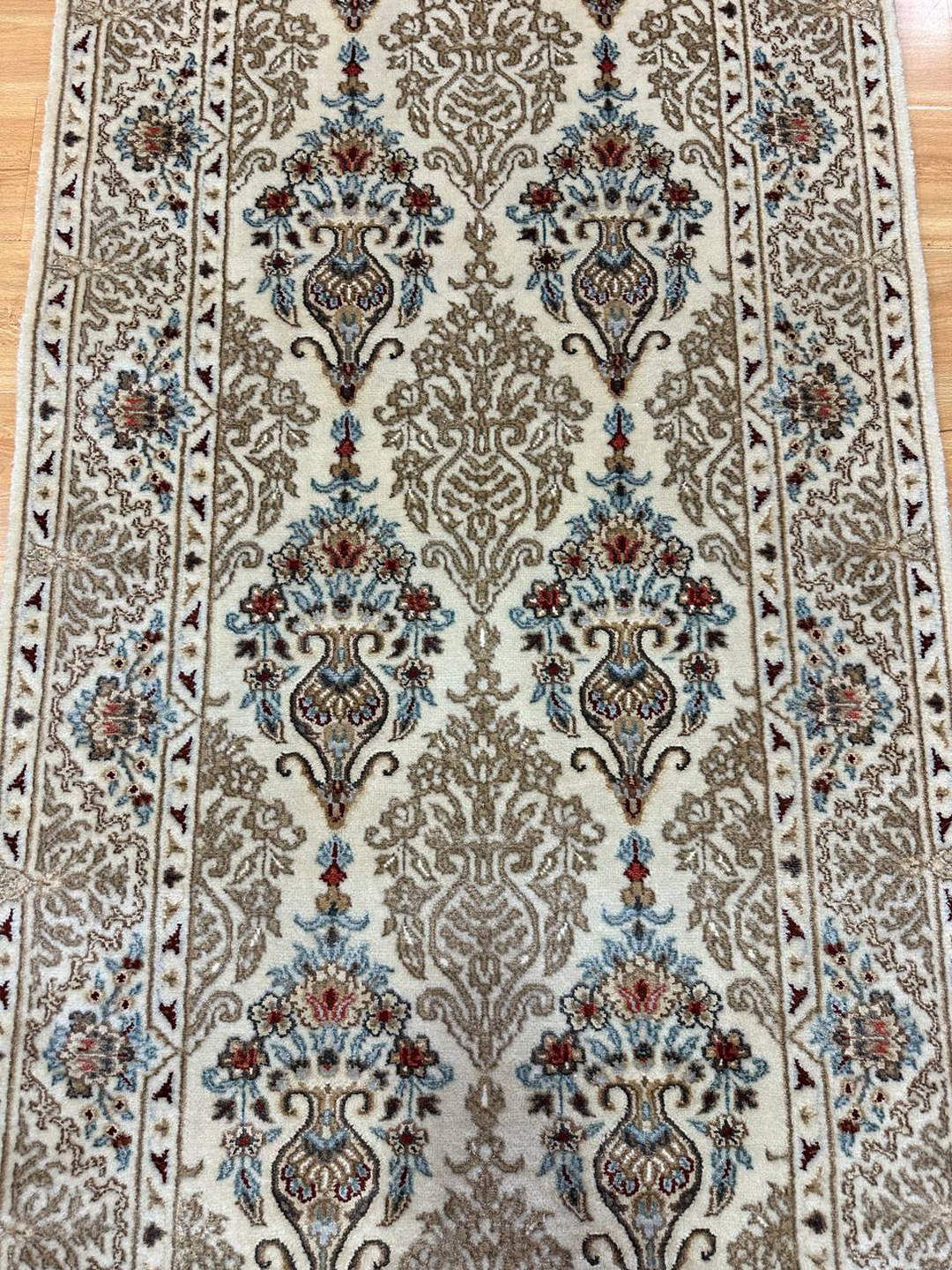 3m Masterpiece Handmade Wool and Silk Indian Runner - RugMaster