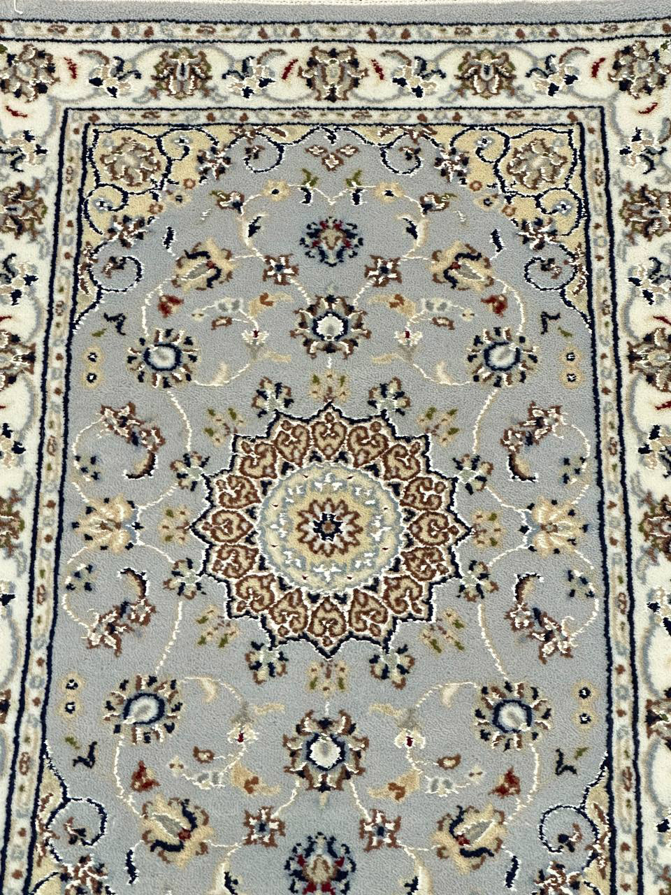 0.98 x 0.63 M Indian Wool & Silk Nain Design Rug